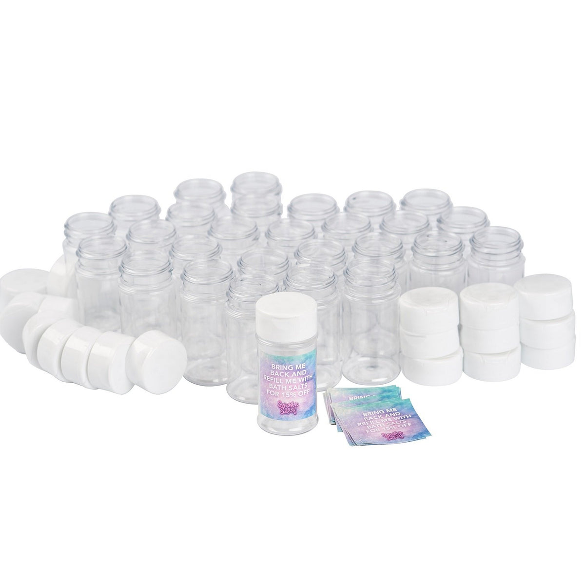 100 - 3.5oz Empty Bath Salt Containers – Sweet & Sassy Packaging